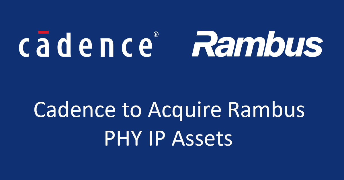 Cadence to Acquire Rambus PHY IP Assets - Rambus Cadence to Acquire Rambus PHY IP Assets - Rambus
